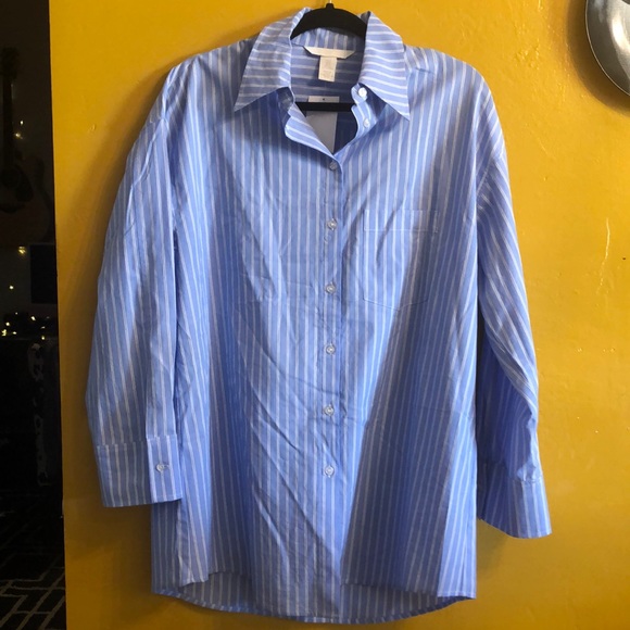 Tops | Nwt Oversized Boyfriend Dress Shirt Dress | Poshmark